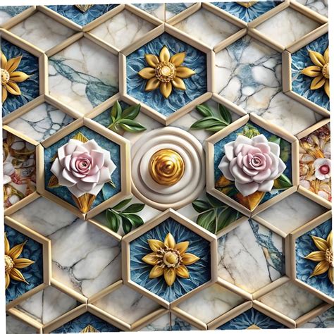 Abstract 3d Marble Texture Ceramic Seamless Patter Premium Ai