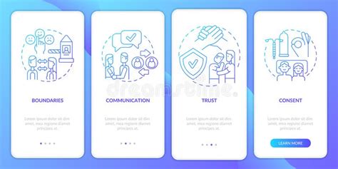 Healthy Relationships Essentials Gradient Onboarding Mobile App Screen Stock Vector