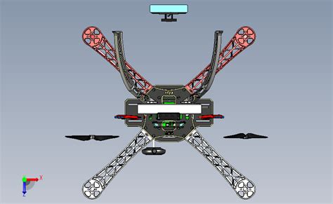 树莓派4控制的无人机完整模型无刷电机带3300mah电池等 step 模型图纸下载 懒石网