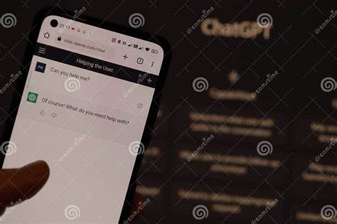 Screen of ChatGPT, AI or Artificial Intelligence Chatbot Developed by OpenAI Editorial ...