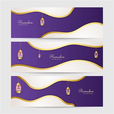 라마단 카림 배너 배경 문 이슬람 패턴 랜턴 골드 문과 추상 럭셔리 이슬람 요소 배경 프리미엄 벡터