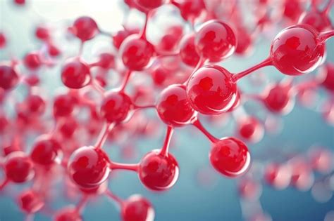 Premium Photo Vibrant Red Molecular Structure Visualization 3d Render