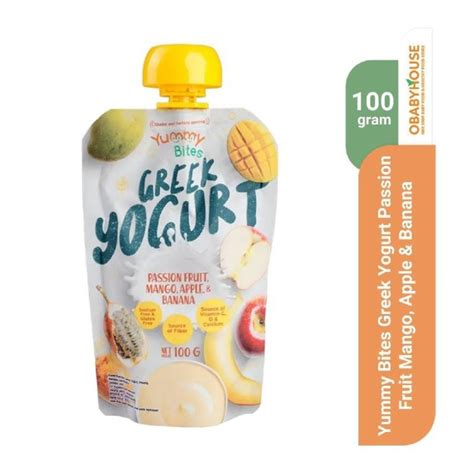 Yummy Bites Greek Yogurt Passion Fruit Mango Apple And Banana 100 Gr