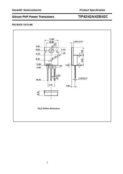 Tip42a Tip42 Silicon Pnp Power Transistors Savantic