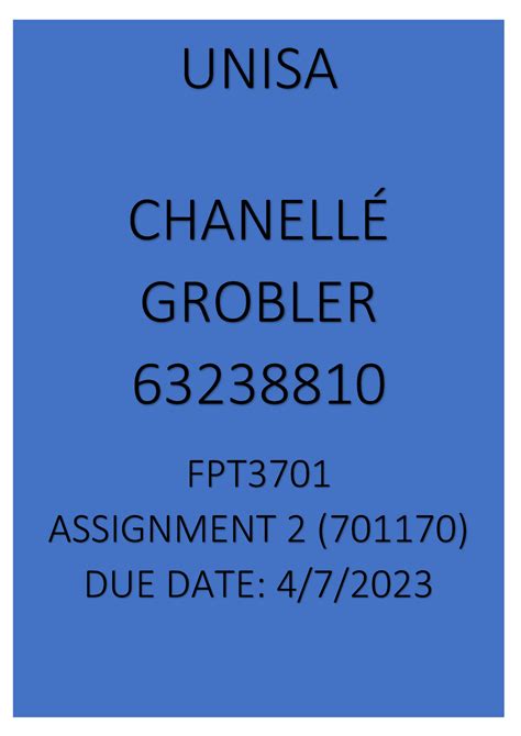 Fpt3701 Assignment 2 Written Fpt Assignment 2 701170 Due Date 47 Fpt3701 Assignment 2 Written Fpt Assignment 2 701170 Due Date 47