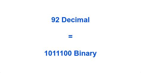 92 In Binary How To Convert 92 To Binary