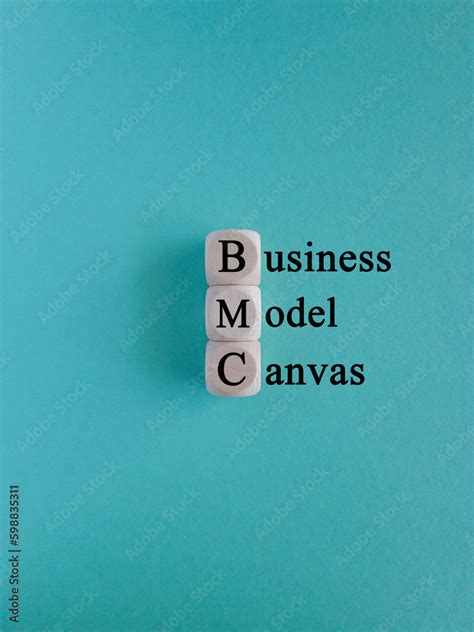 Bmc Business Model Canvas Symbol Concept Words Bmc Business Model Canvas On Wooden Cubes On A