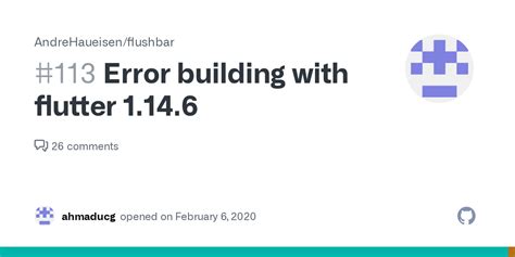 Error Building With Flutter 1146 · Issue 113 · Andrehaueisenflushbar · Github