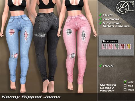 Second Life Marketplace Kenny Ripped Jeans Pink