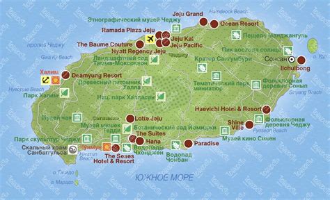 Карты Южной Кореи на русском языке: дороги, города и курорты на карте ...