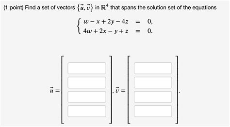 Solved point Find a set of vectors u ū in R that Chegg com