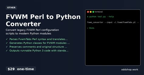 New Tool Fvwm Perl To Python Converter Oddshop Work