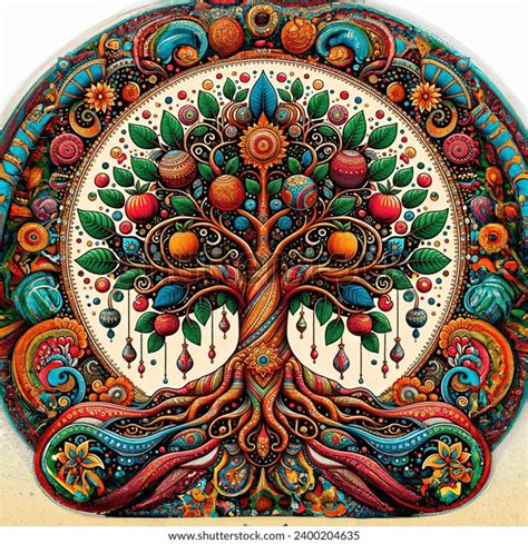 Tree Life Indian Art AI Generated Image 2400204635 Shutterstock