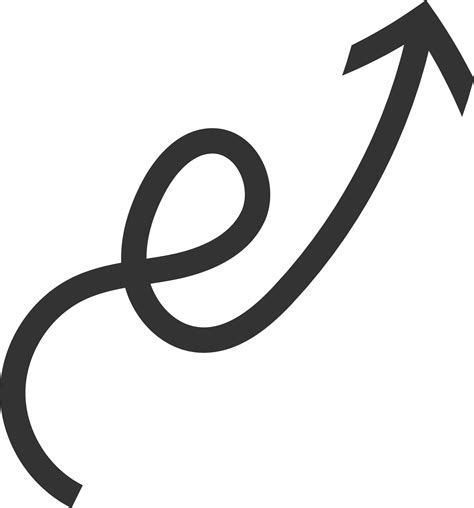A Curved And Round Arrow Pointing Right Upward Way Dark Pointing Arrow Illustration A