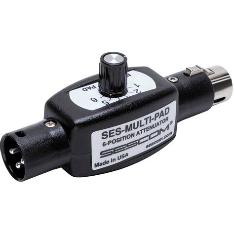 Sescom 6 Position Variable 3 Pin Xlr Inline Attenuator Sescom 6 Position Variable 3 Pin Xlr Inline Attenuator