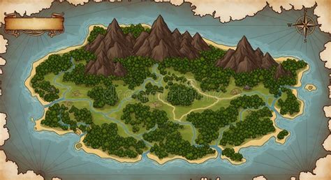 Drawn Detailed Island Map Stock Illustrations 263 Drawn Detailed