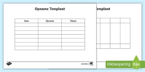 Datahantering Opname Template Teacher Made
