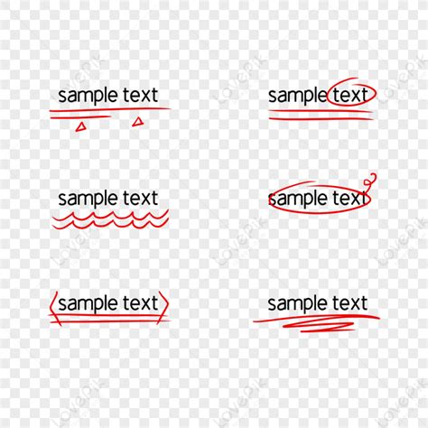 수정 라인 일러스트 만년필 빨간색 밑줄교육파도선 Png 일러스트 무료 다운로드 Lovepik