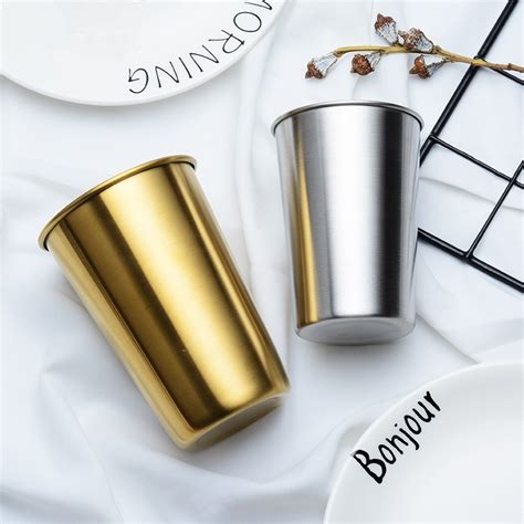 Coffee Mug 350ml550ml Stainless Steel Mug Metal C Grandado