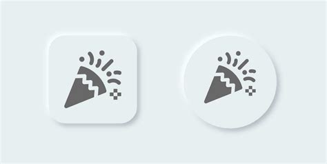 Party Solid Icon In Neomorphic Design Style Event Signs Vector