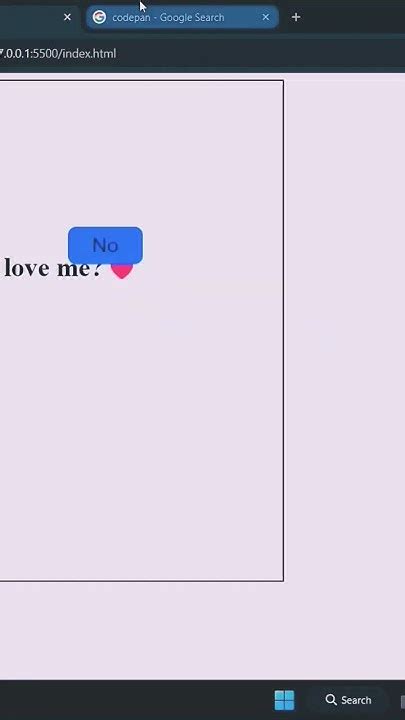Fun With Your Crush 2 😱 Html Css Javascripts Webdeveloper Coding