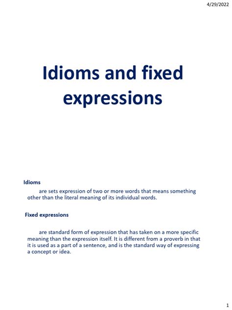 Idioms And Fixed Expresions Pdf Idiom Word
