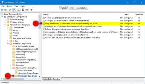 Deny Write Access To Removable Drives Not Protected By Bitlocker Tutorials