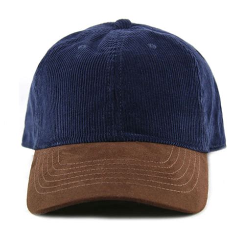 Navy Corduroy Suede 6 Panel Dad Hat Bulk Caps Wholesale Headwear
