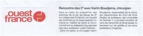 Chirurgien Karim Boudjema Ouest France Collège Des Fontaines Vive Les Svt Les Sciences De La