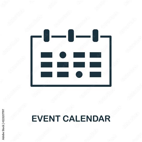 Event Calendar Icon Monochrome Style Design From Smm Icon Collection Ui Pixel Perfect Simple