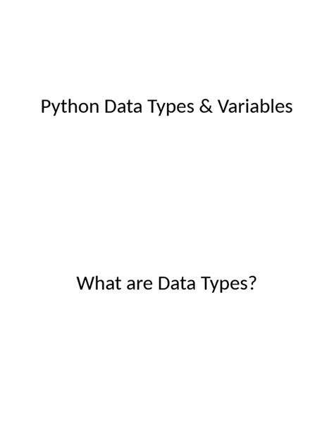 Python Data Types And Variables Pdf