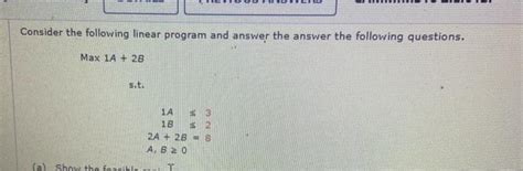 solved solve the following linear program using the