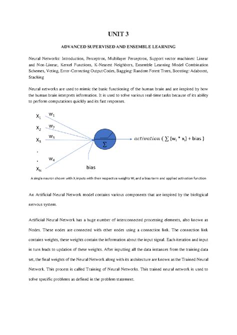 Unit 3 Unit 3 Unit 3 Advanced Supervised And Ensemble Learning Neural Networks Introduction