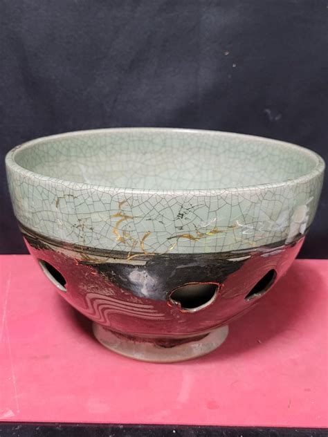 청자 흑유 이중투각 수반 도자기 세컨웨어 헬로마켓