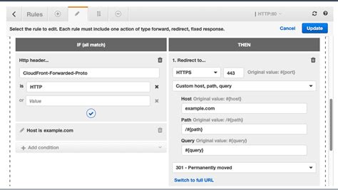 handling redirects in a dns cloudfront load balancer ec2 stack