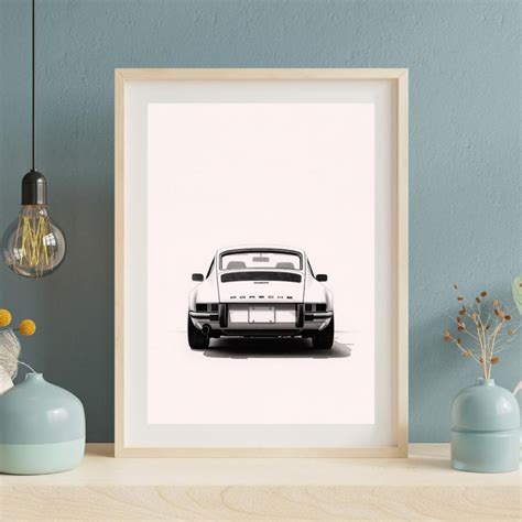 Porsche 911 G Model Rear View Art Print Minimalist Car Poster A4