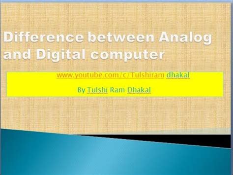 Difference Between Analog And Digital Computer YouTube
