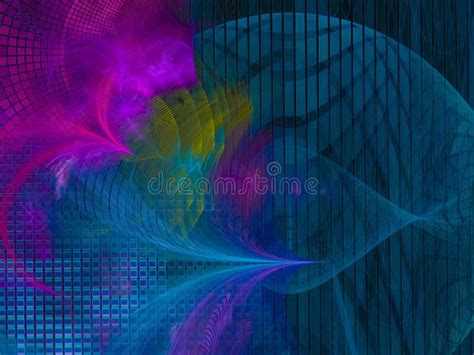 Fractal Digital Abstract Effect Vibrant Beauty Design Curl Stock Illustration Illustration Of