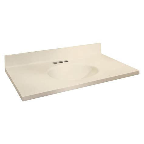 Transolid Chelsea Biscuit Solid Surface Integral Single Sink Bathroom