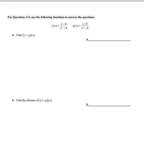 solved for questions 4 5 ﻿use the following functions to