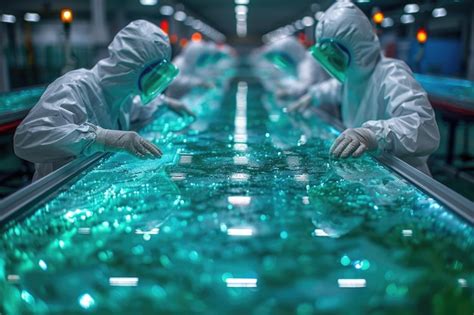 Premium Photo Workers Wearing Protective Clothing Are Working On The