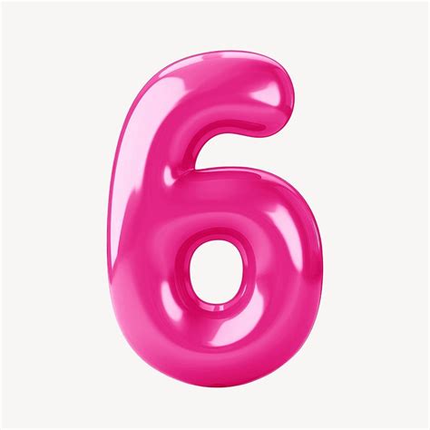 Number Six Pink 3d Balloon Premium Photo Illustration Rawpixel
