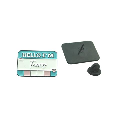 Lgbtq Enamel Pin Hello Im Trans Transsexual Pin Transsexual Name
