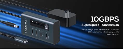 PULWTOP USB C Hub 10Gbps USB Type C Hub für Laptop with 4 Ports USB C 3 1 Gen2 auf