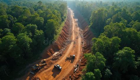 Aerial View Deforestation By Illegal Logging Deforestation Causes Environmental Degradation
