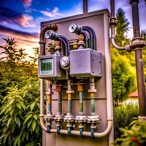 A Close Up Shot Of A Utility Meter Installation With A Digital Display Premium Ai Generated Image