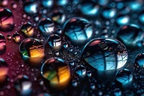 Premium Ai Image Nature Background Abstract Water Drops Macro Generative Ai