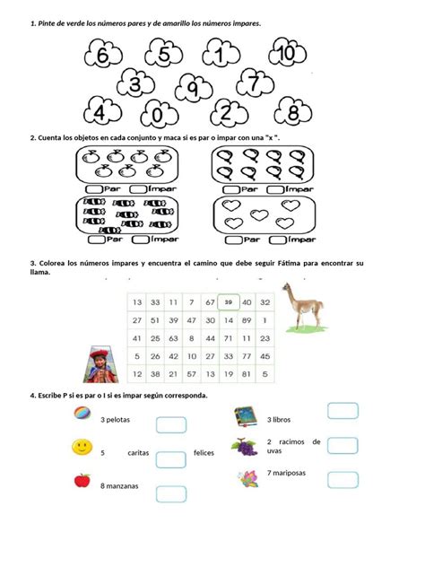 Ficha Numeros Impares Pdf