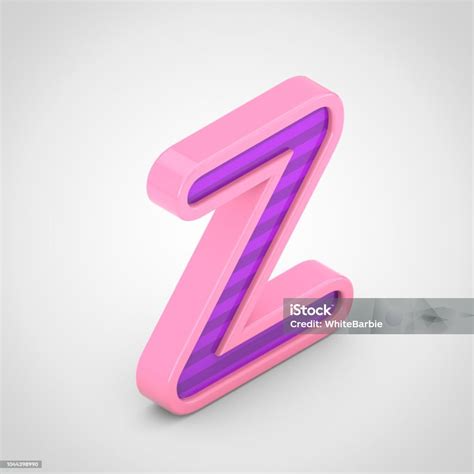 흰색 배경에 고립 된 보라색 줄무늬와 문자 대문자 Z 핑크 0명에 대한 스톡 사진 및 기타 이미지 0명 3차원 형태