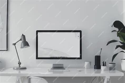Premium Photo A Designer S Minimalist Workstation With A Computer